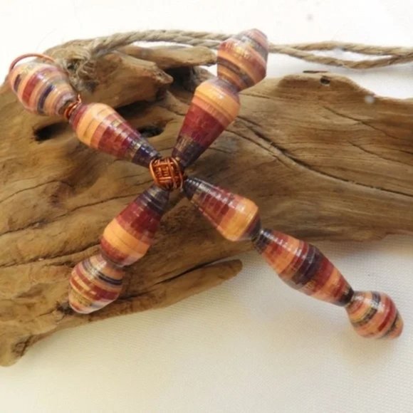Accessories | Handmade Paper Bead Cross Ornament | Poshmark